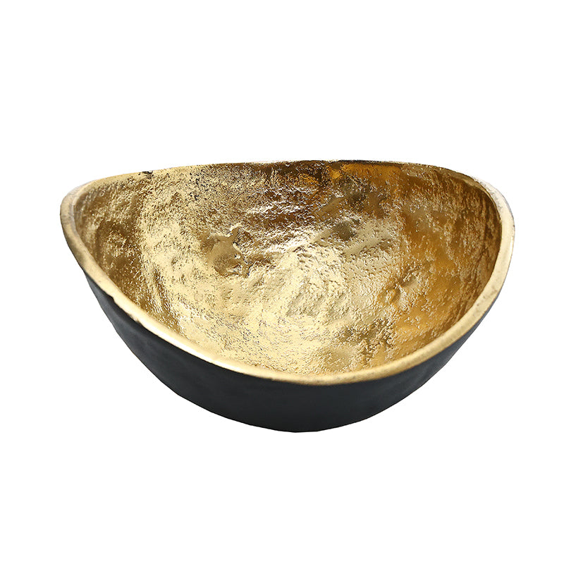 MINO740 Tazón Metal Negro y Oro Mediano 16 cm. – Chelsea Loft